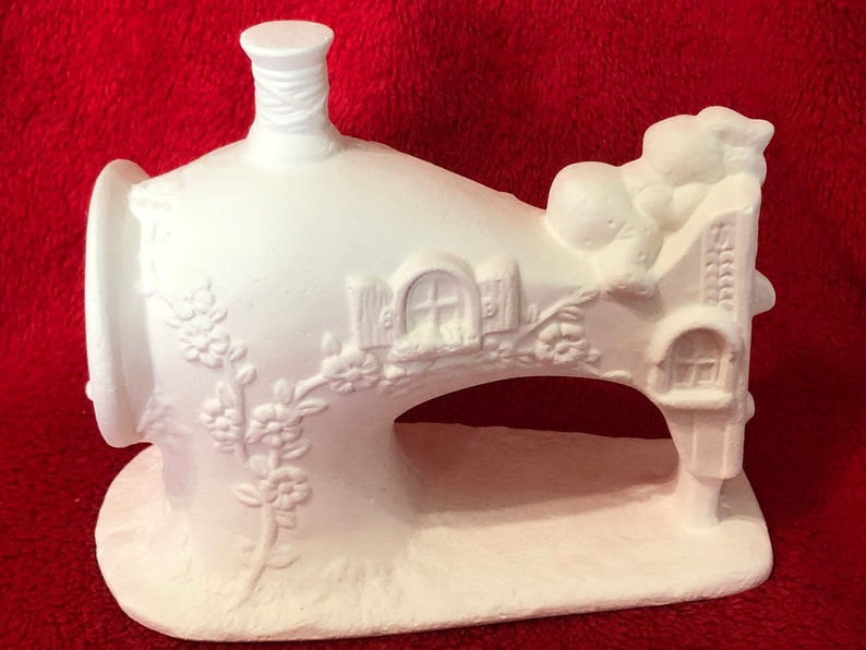 DIY Ceramic Bisque Sewing Machine With Rabbit: Ready to Paint Easter ...