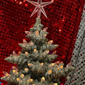 Handcrafted Ornamented Christmas Tree Mother of Pearl Aluminum Fir Tree ...