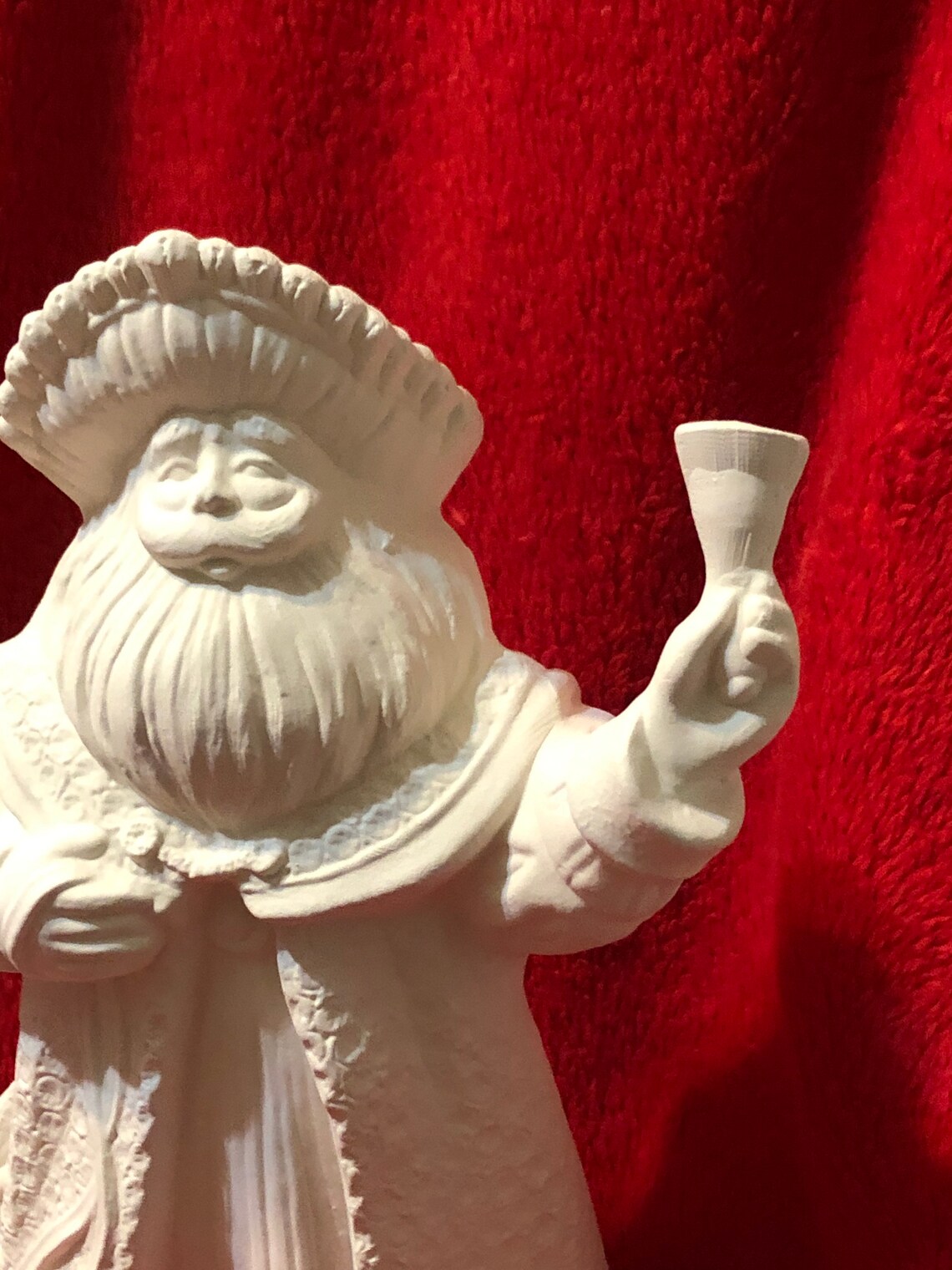 Vintage Ceramic Bell Ringing Santa in Bisque Ready to Paint - Etsy