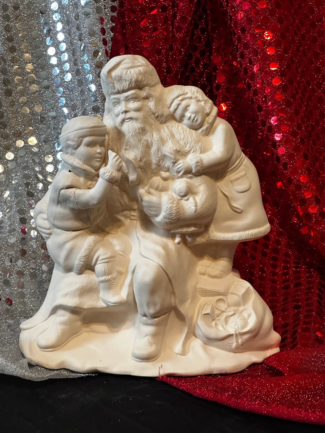 Santa With Children in Ceramic Bisque Ready to Paint by Jmdceramicsart ...