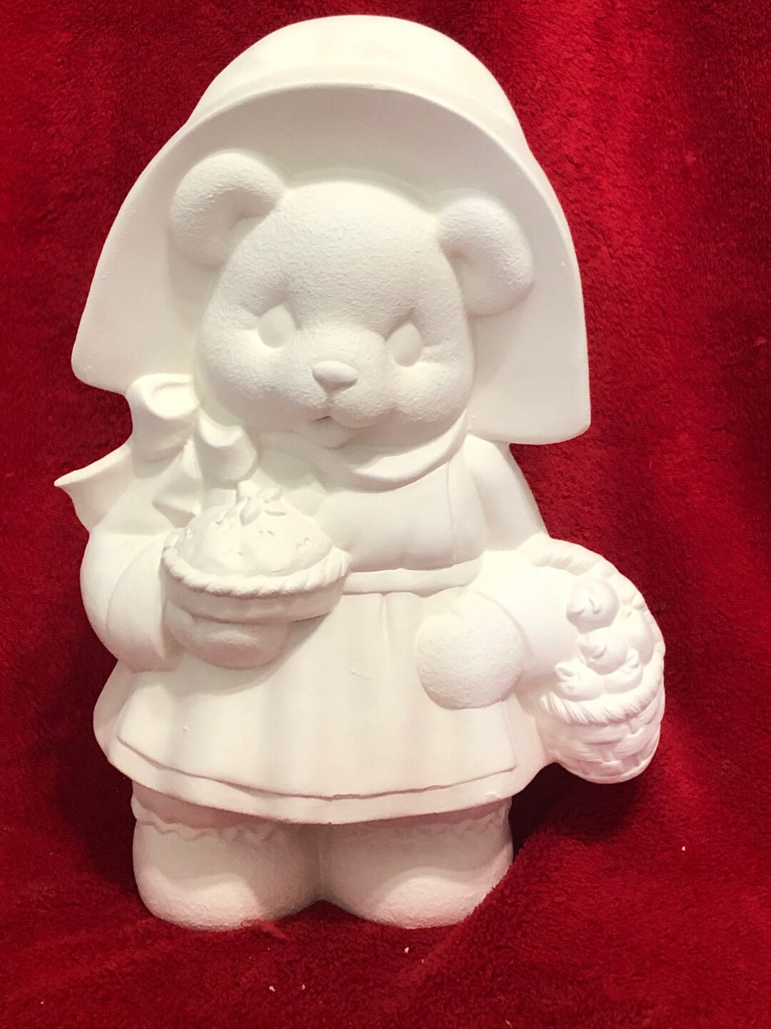 Clay Magic's Female Pilgrim Bear in Ceramic Bisque Ready - Etsy