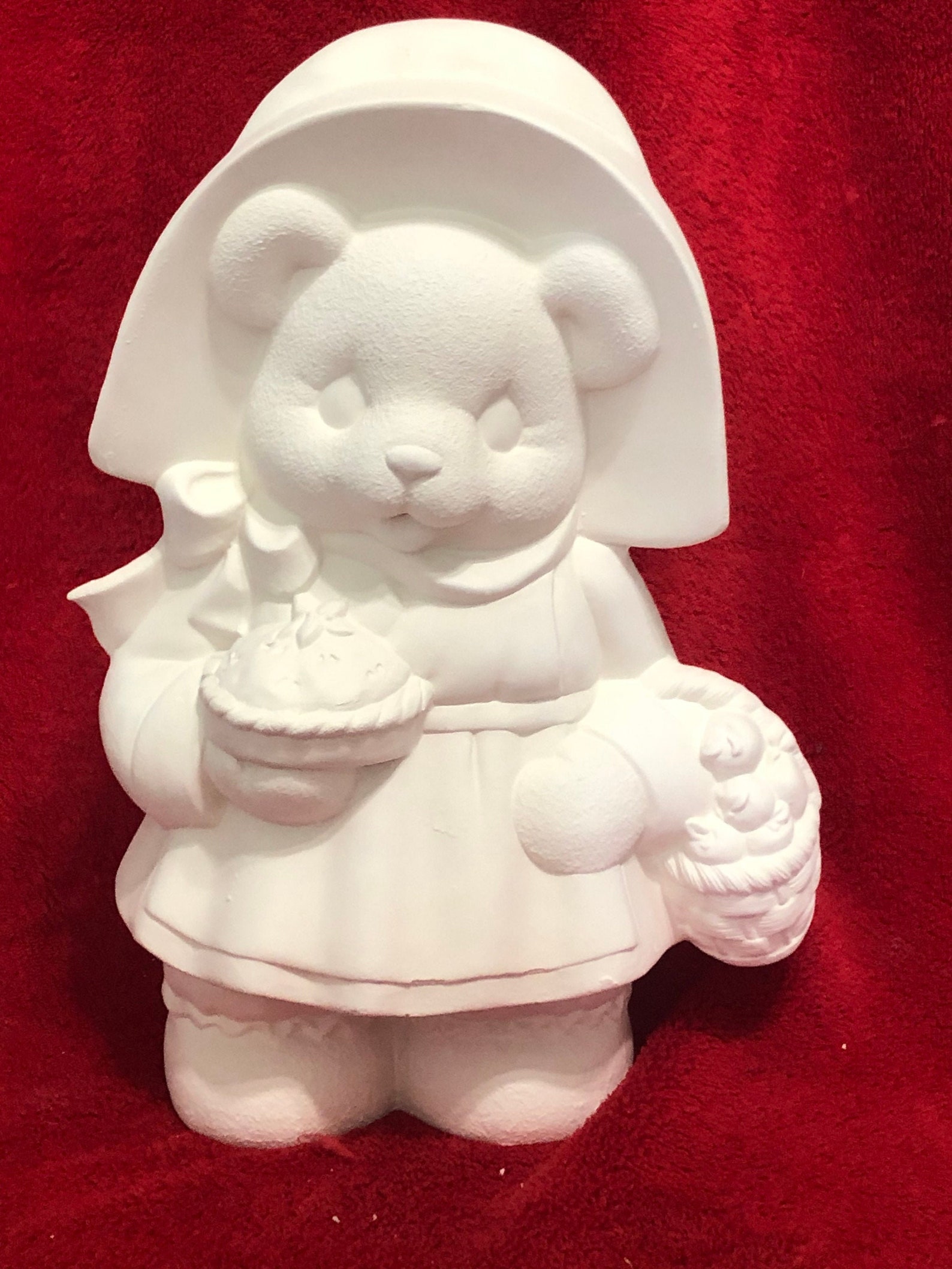 Clay Magic's Female Pilgrim Bear in ceramic bisque ready | Etsy