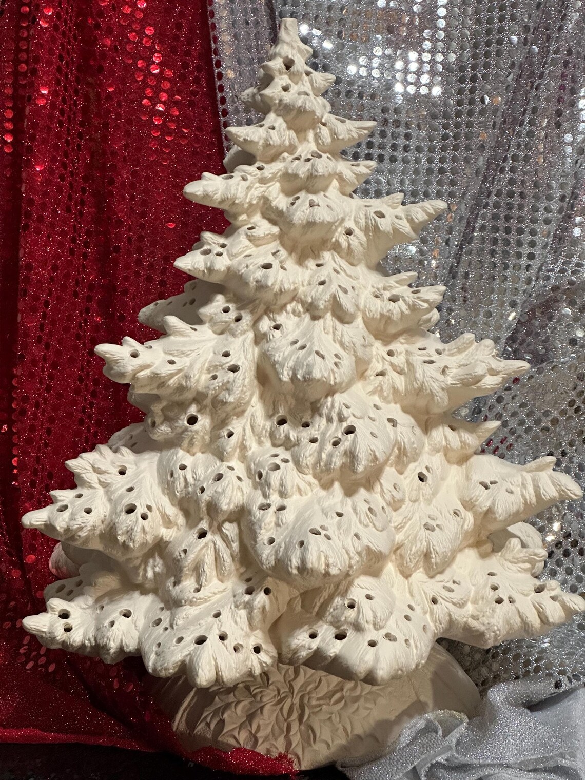 DIY Ceramic Bisque Xmas Tree: Ready-to-paint Diamond Fir (17x15) - Etsy