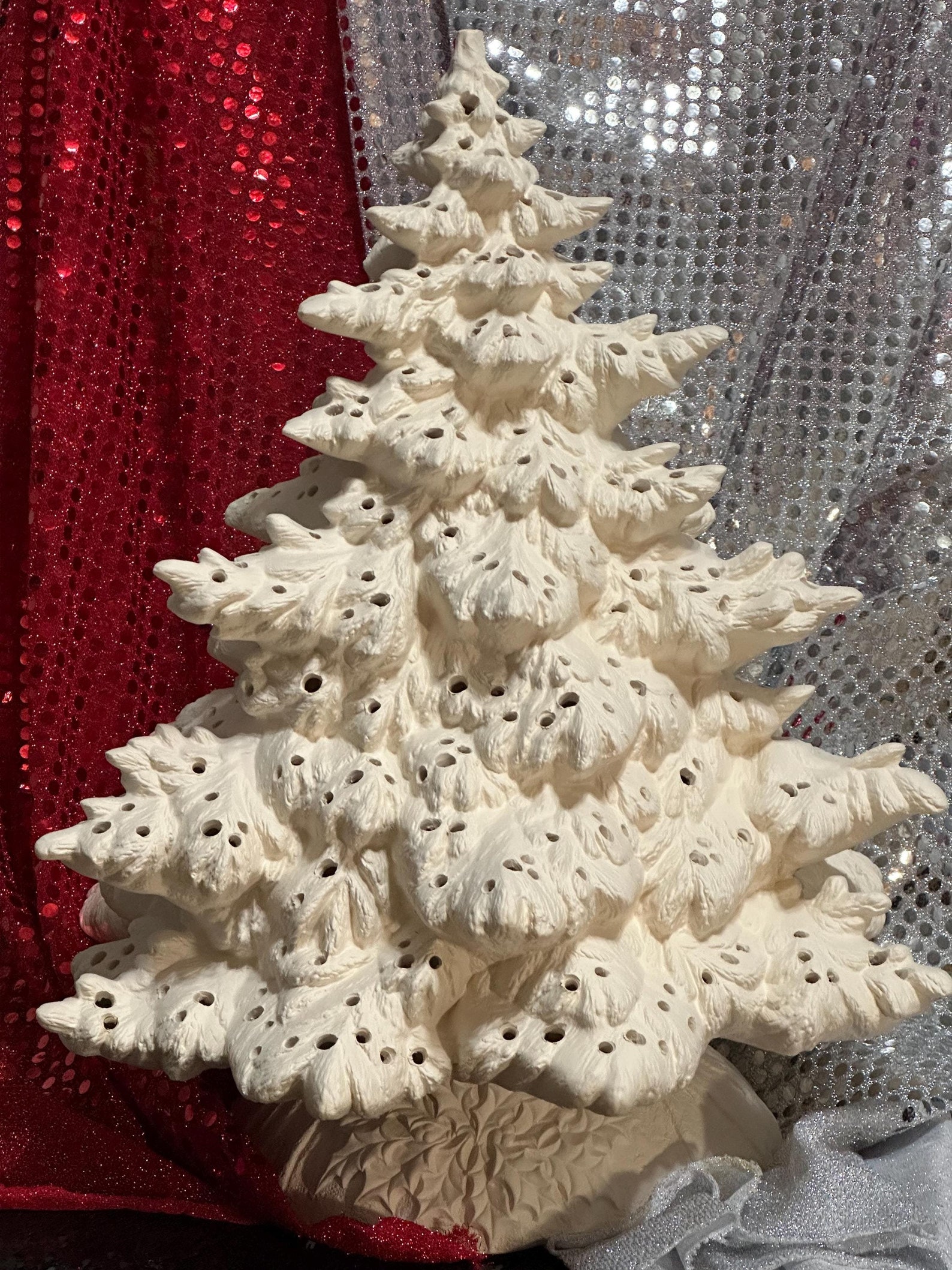 DIY Ceramic Bisque Xmas Tree: Ready-to-paint Diamond Fir (17x15) - Etsy