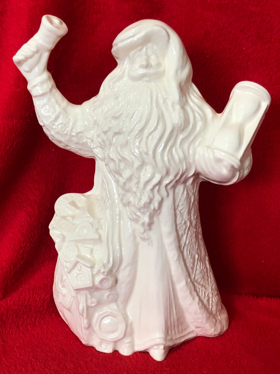 Milk Glass Glazed Father Time Santa Claus by Jmdceramicsart - Etsy