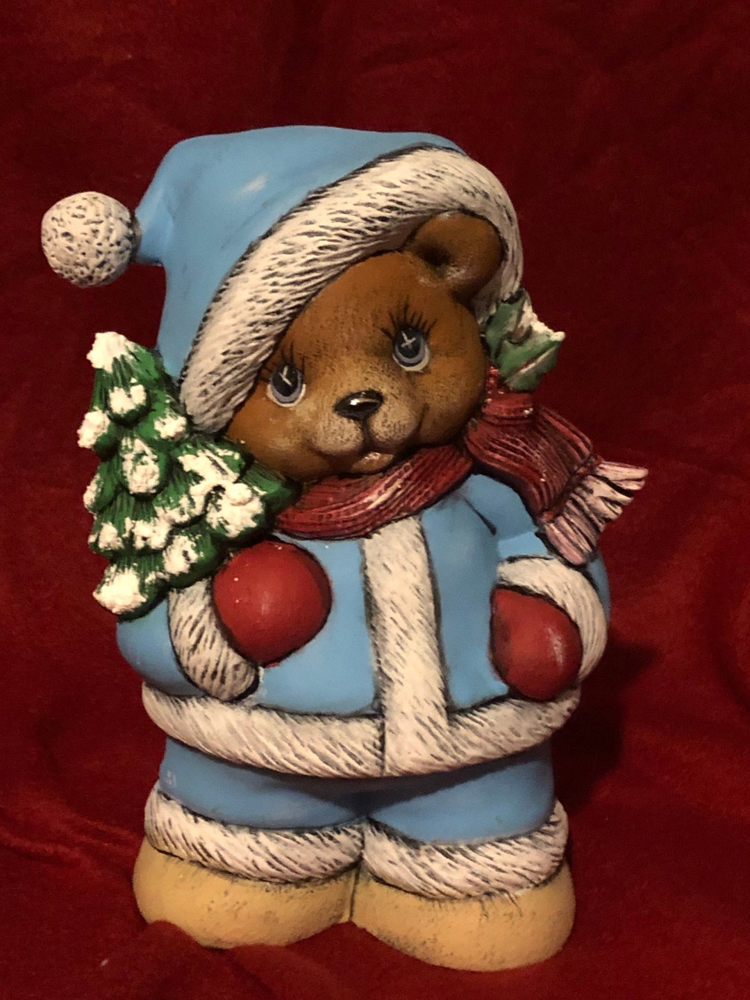 Clay Magic's Ceramic Male Christmas Bear Dry Brushed Using Mayco Softee ...