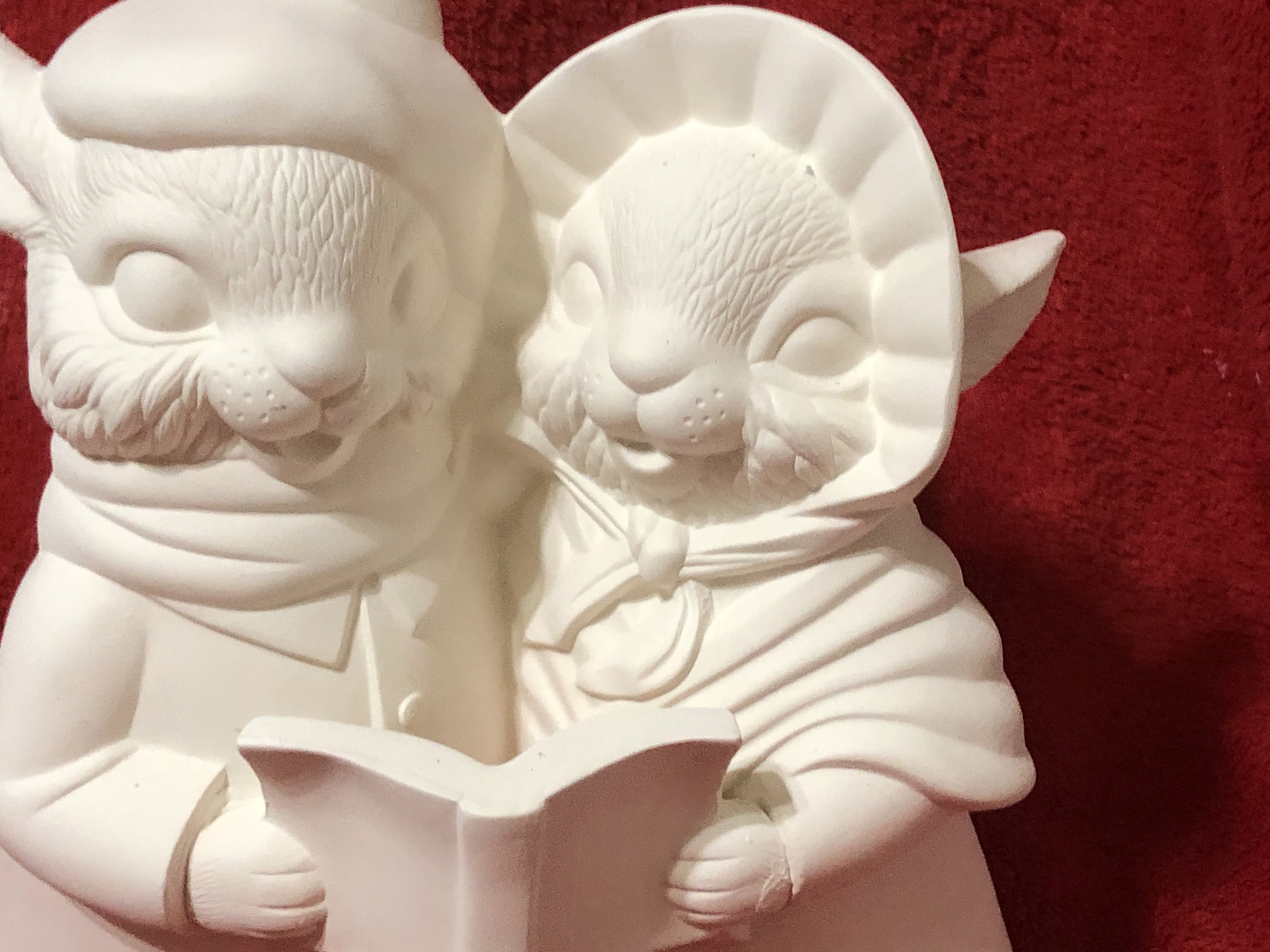 Carroling Squirrels ceramic bisque ready to paint