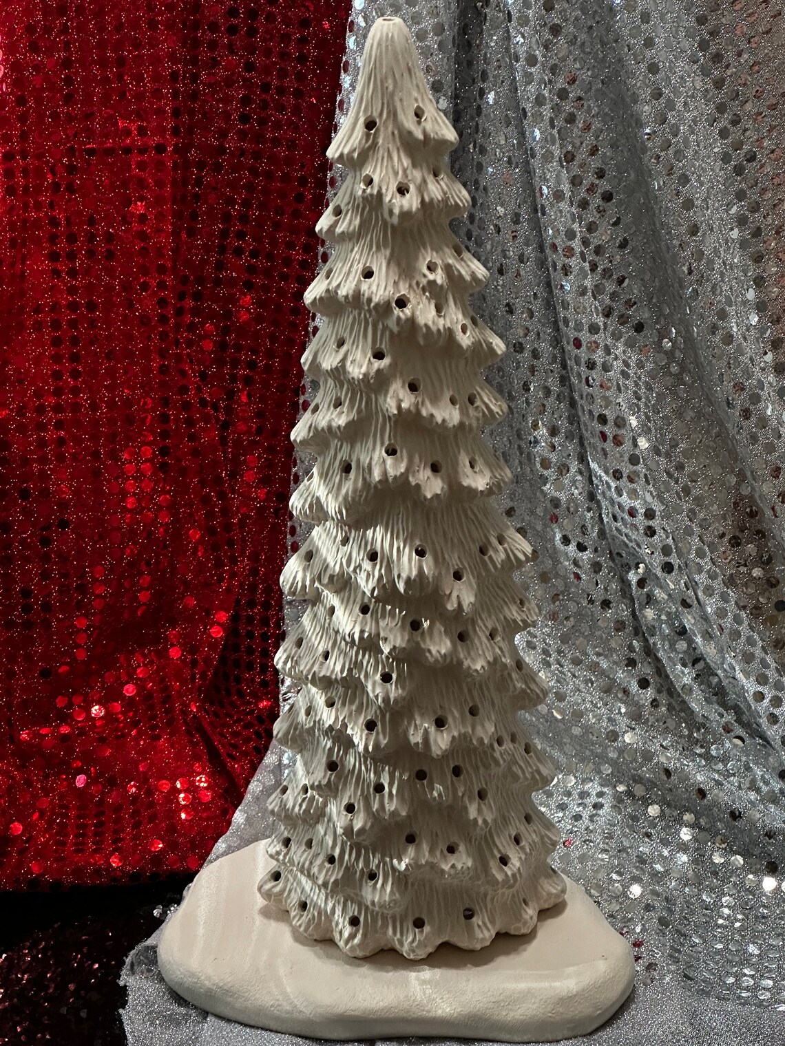 Handmade Ceramic Bisque Christmas Tree: DIY Xmas Sculpture (16 Inch) - Etsy