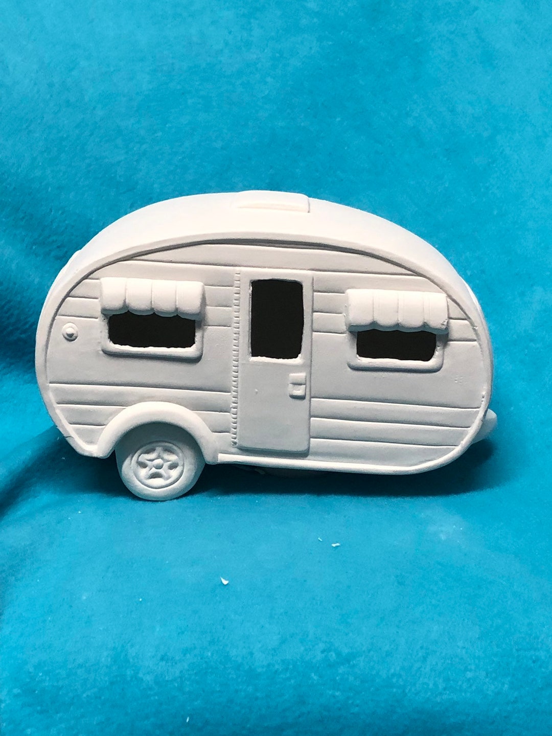 DIY Ceramic Camper Figurine: Ready-to-paint Bisque, Handmade Decor (5x8 ...