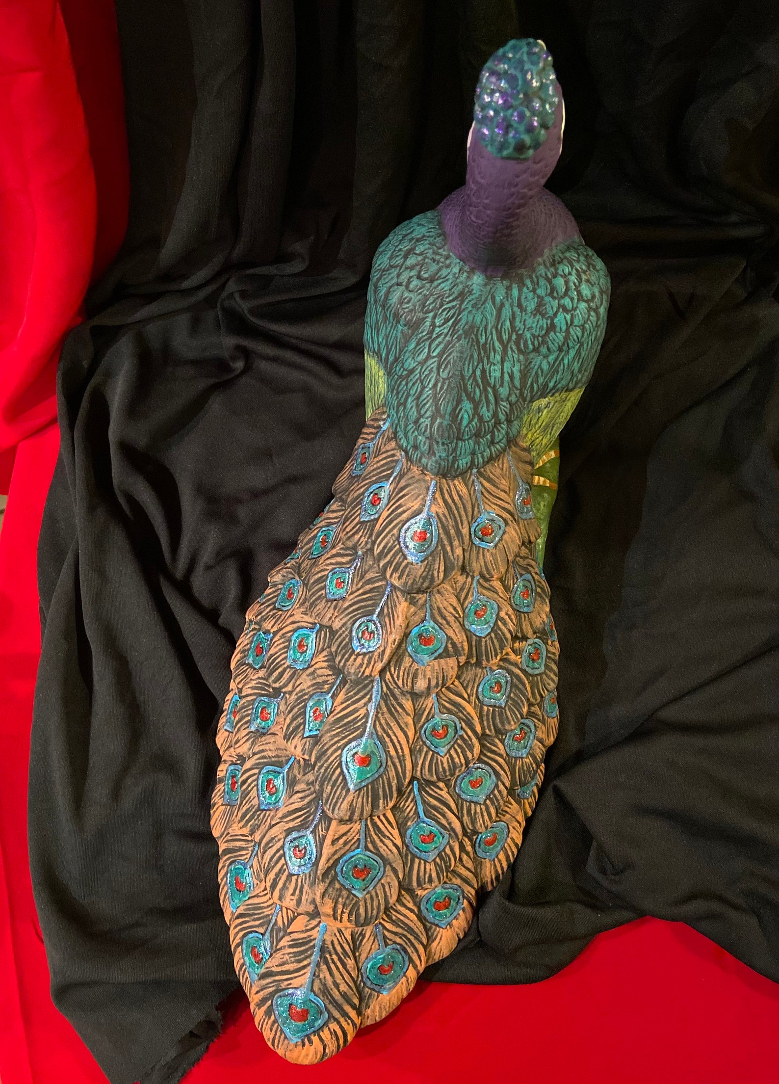 Custom Painted Ceramic Peacock by Jmdceramicsart - Etsy