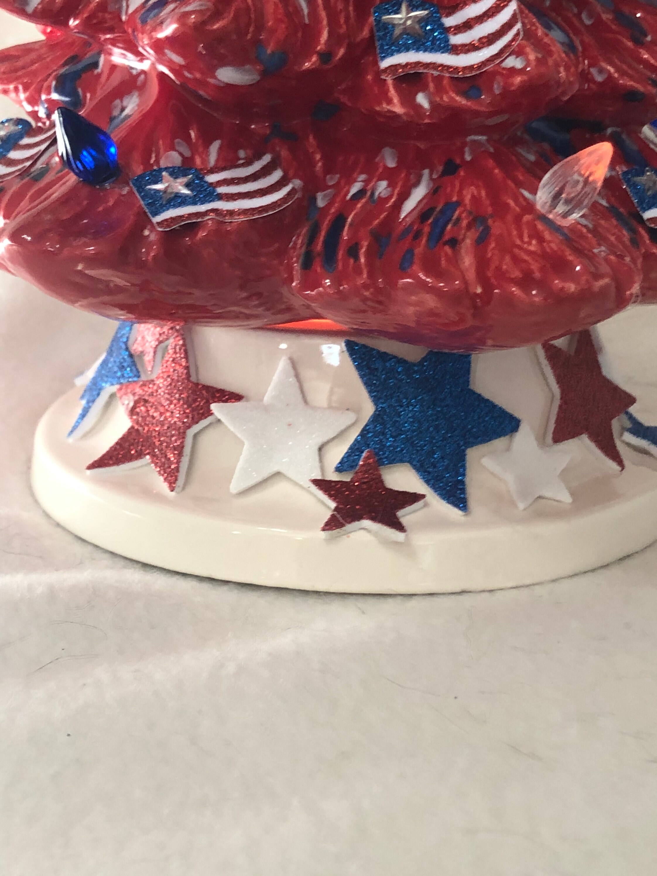 Independence Day Ornamented Ceramic Tree - Holiday Home Decor ...