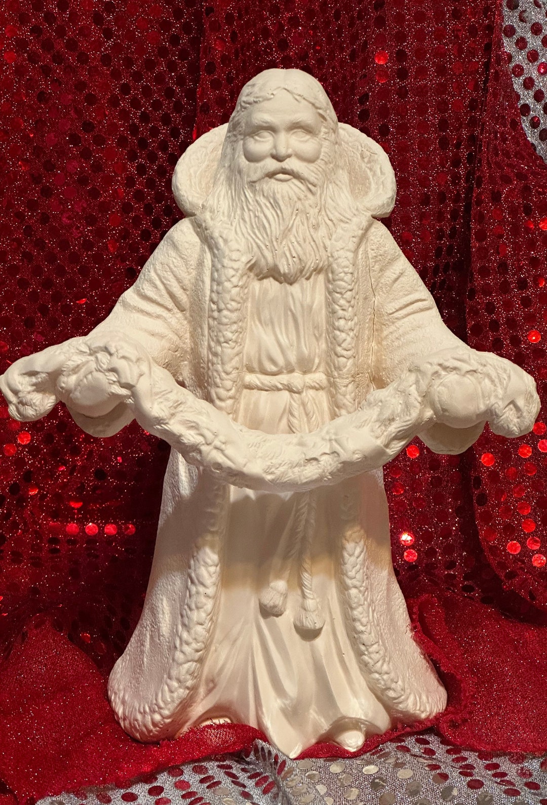 Polish Santa With Garland in Bisque Ready to Paint by Jmdceramicsart - Etsy