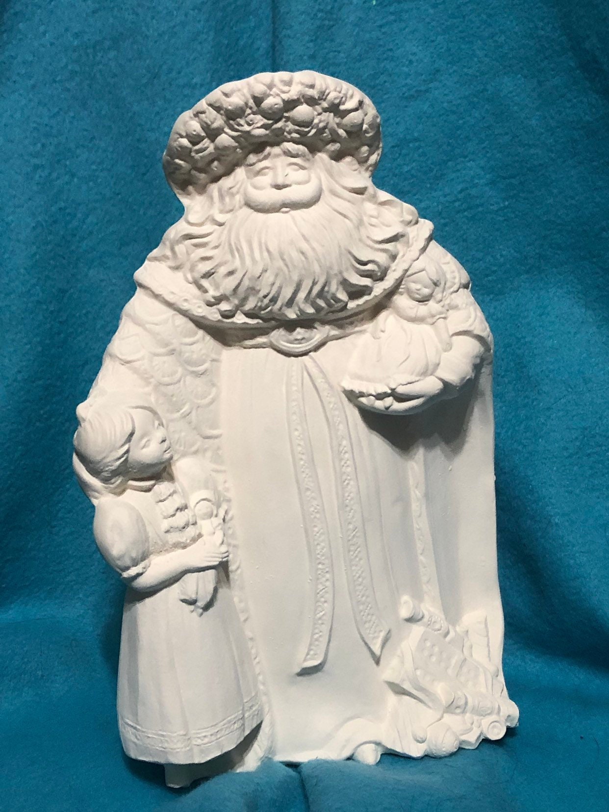 Old World Santa in ceramic bisque ready to paint