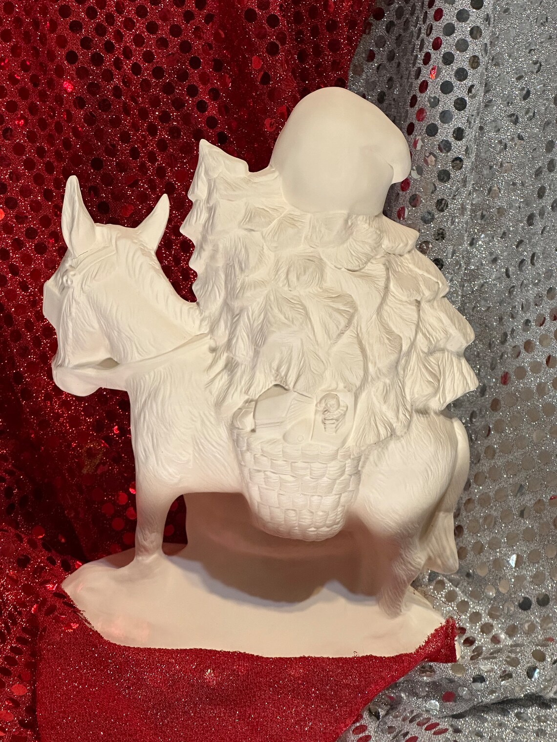 Provincial Molds Santa With Donkey in Ceramic Bisque Ready to Paint by ...