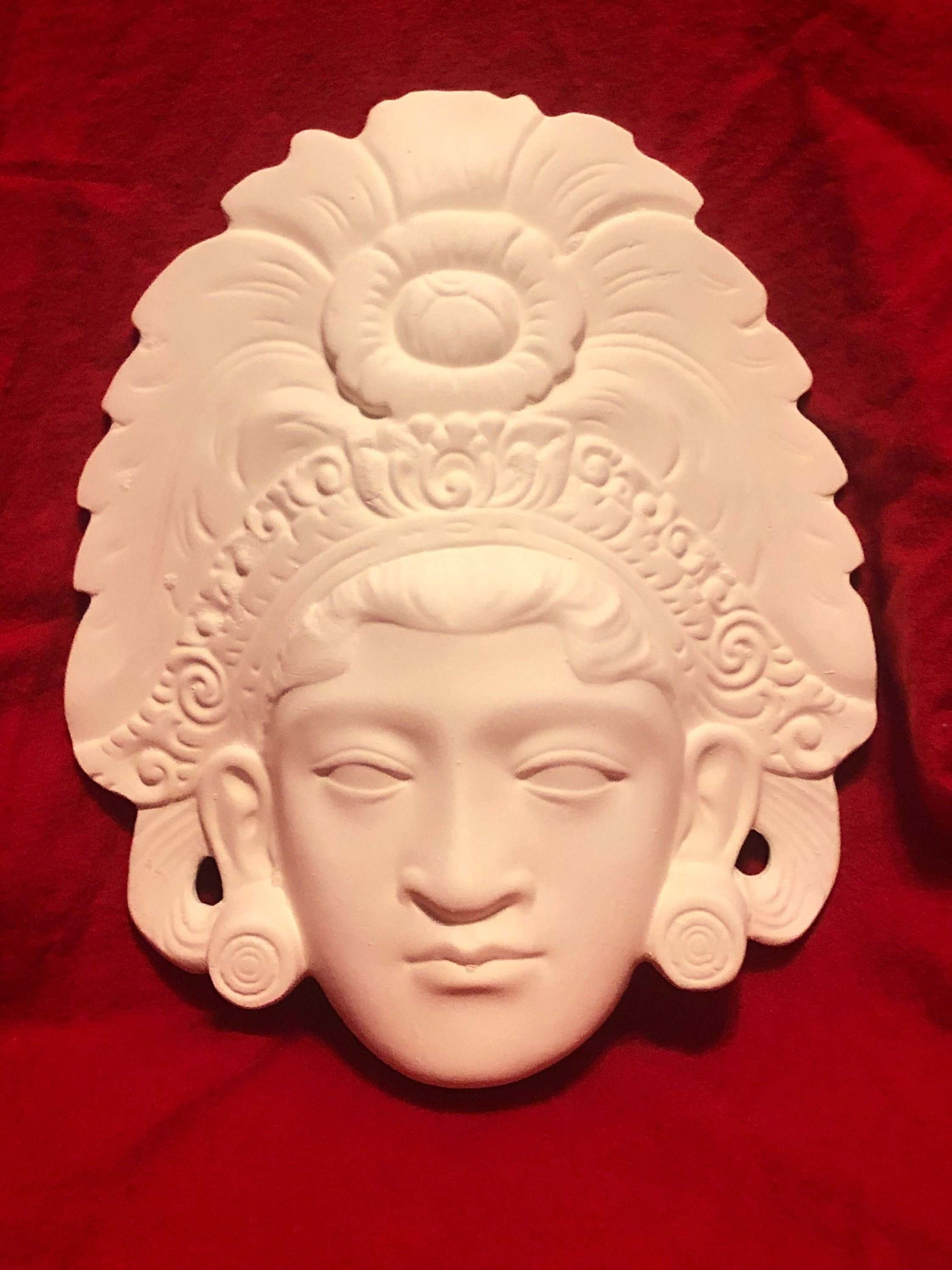 Asian Mask Ceramic Bisque Ready to Paint - Etsy