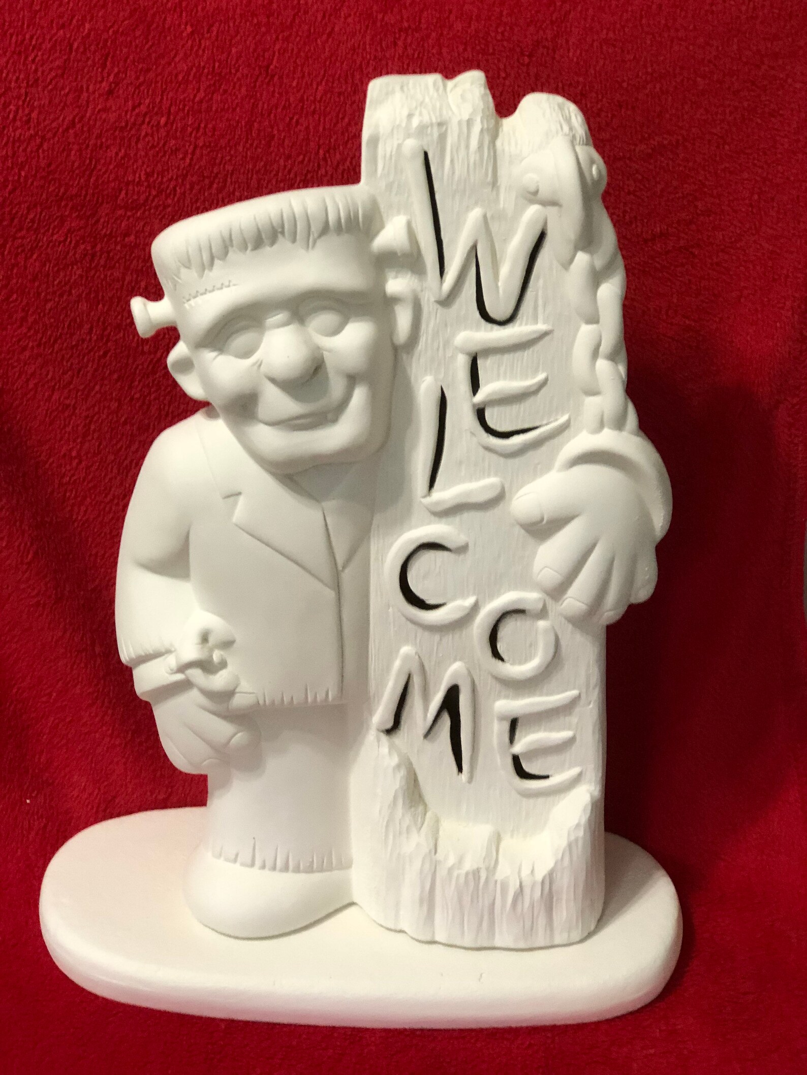 Frankie Welcome Sign With Base Stand and Holes in Ceramic - Etsy