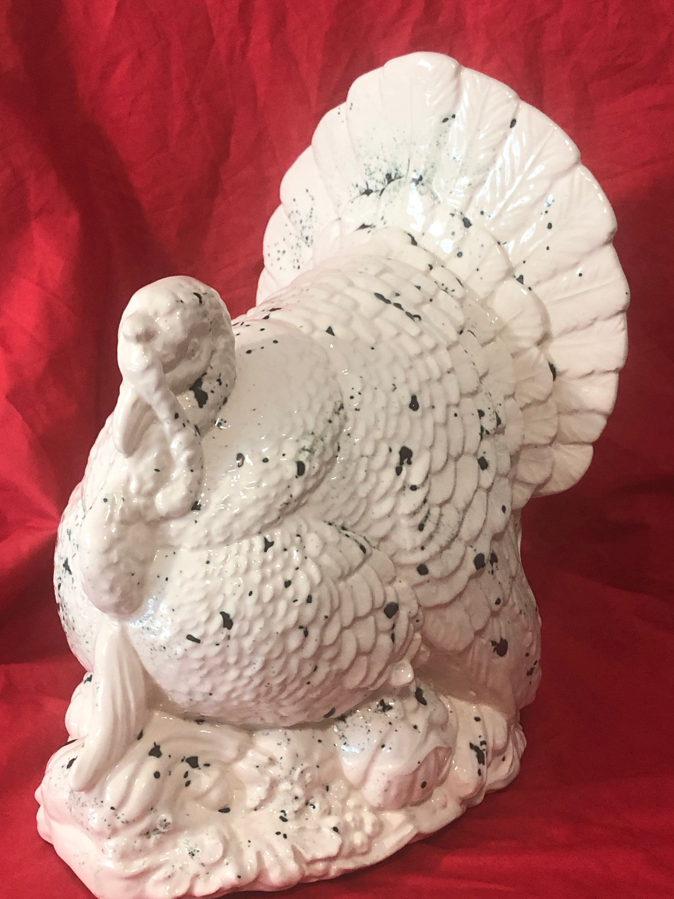 Ceramic milk glass glazed Turkey with green heavy metal flecks by ...