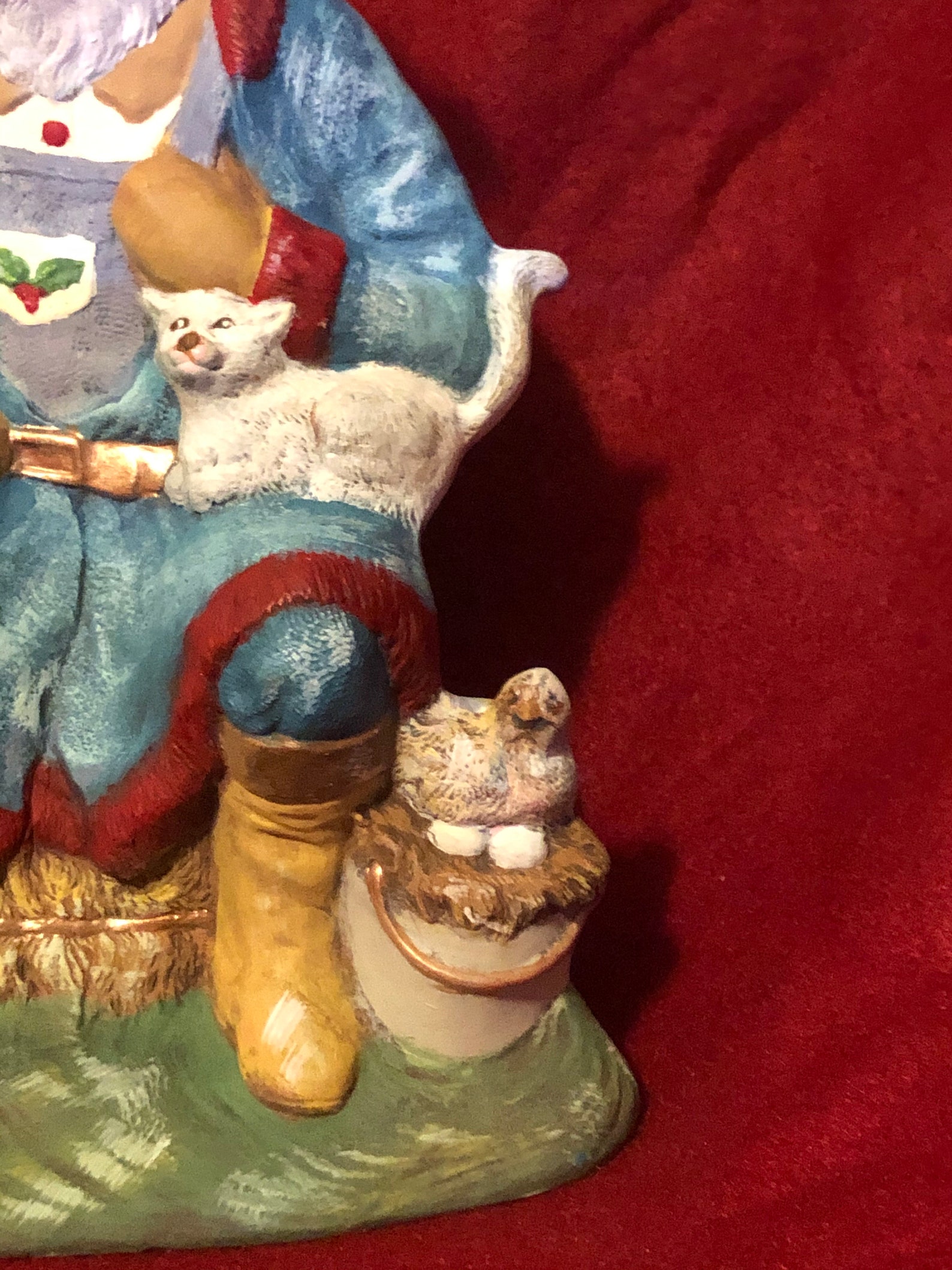 Old World Farmer Santa Claus With a Pig, Cat and Pheasant - Etsy