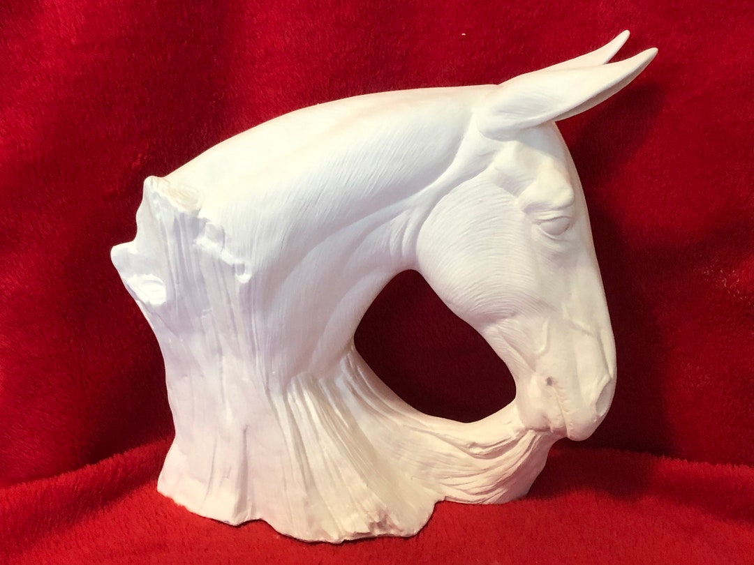 Handmade Ceramic Bisque Mule Sculpture: Animal Home Decor (10" X 10 ...