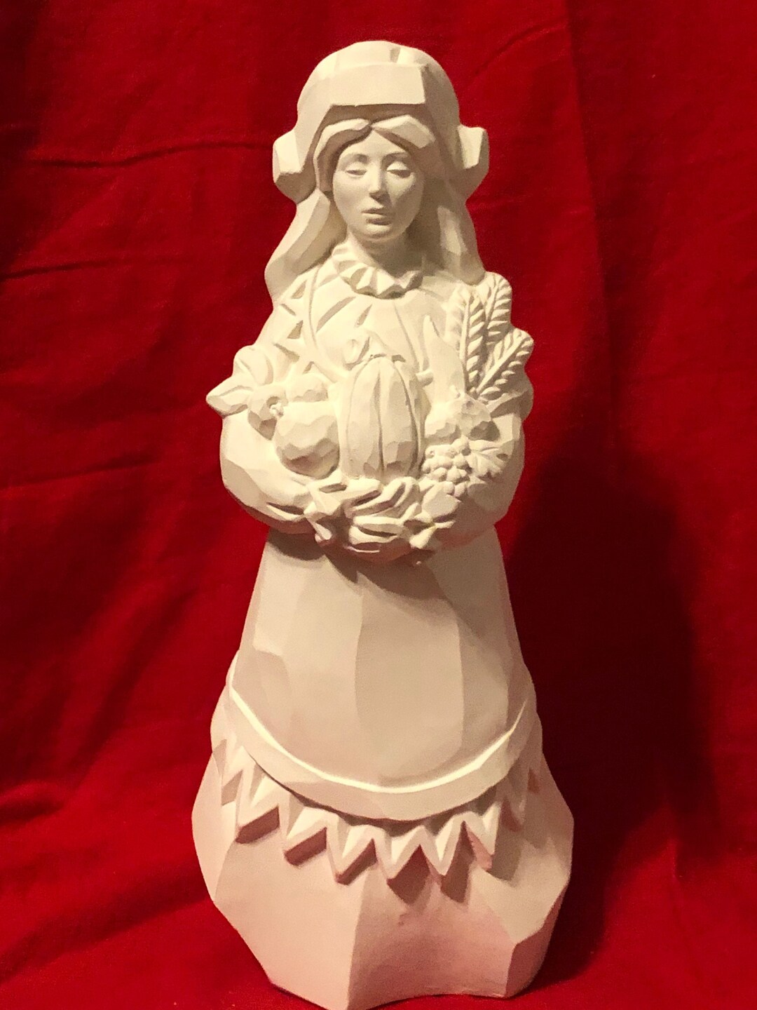 Clay Magic's Hammered Female Pilgrim in Ceramic Bisque Ready to Paint ...