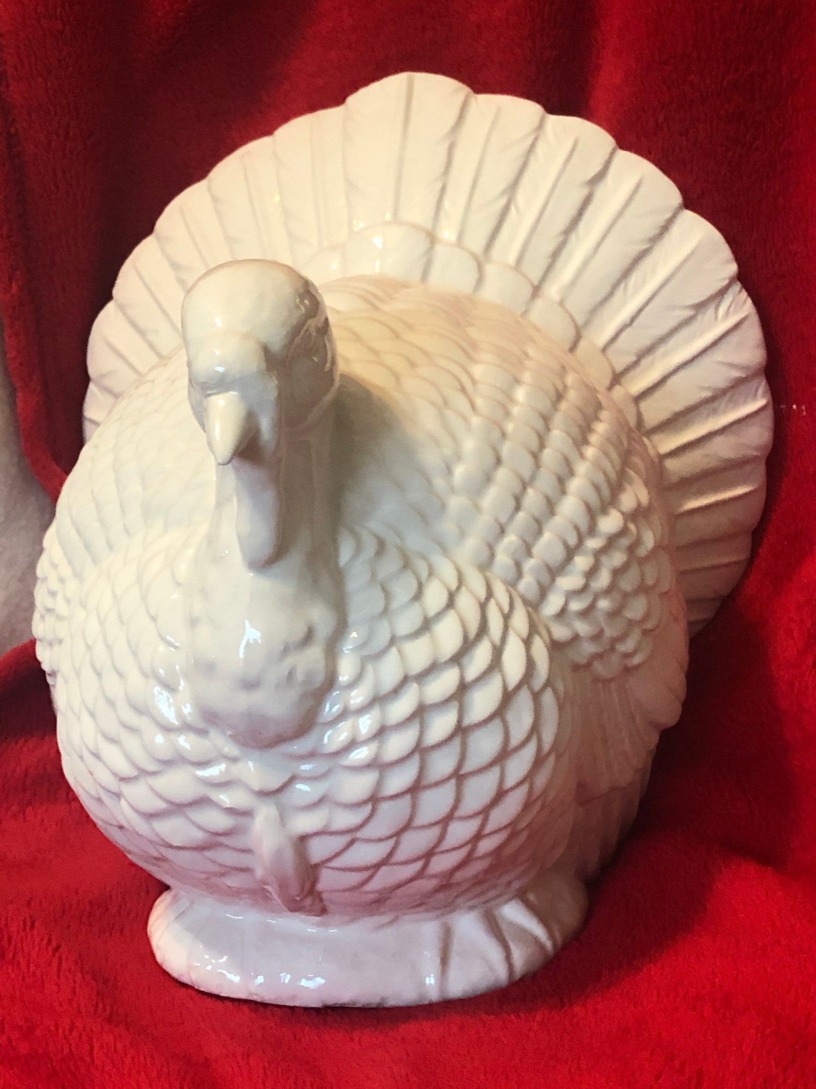 Handmade White Ceramic Turkey Figurine - Thanksgiving Tabletop Decor - Etsy