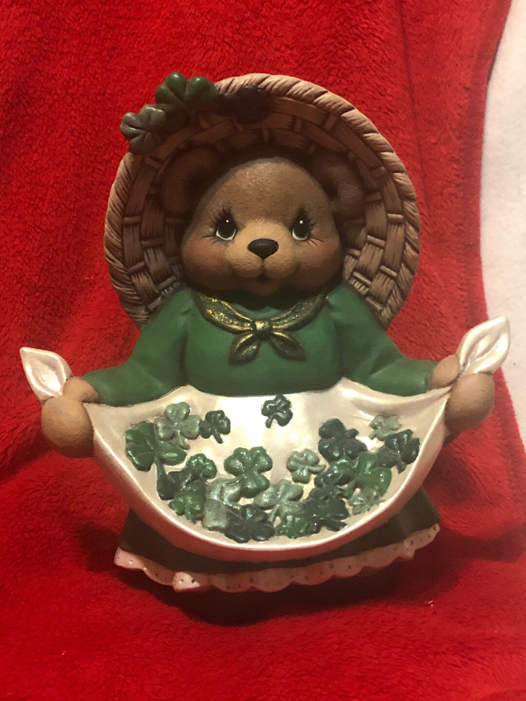 Clay Magic Bear Ceramic St. Patricks Day Female Bear Festive Holiday ...