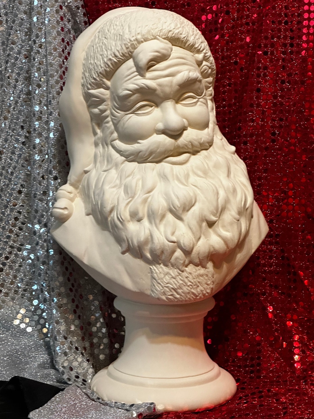 Handmade Ceramic Bisque Santa Bust: DIY Xmas Decor (17x10) - Etsy