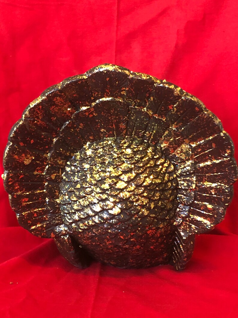 Large Scioto Molds Ceramic Gold Glitter Thanksgiving Turkey by | Etsy
