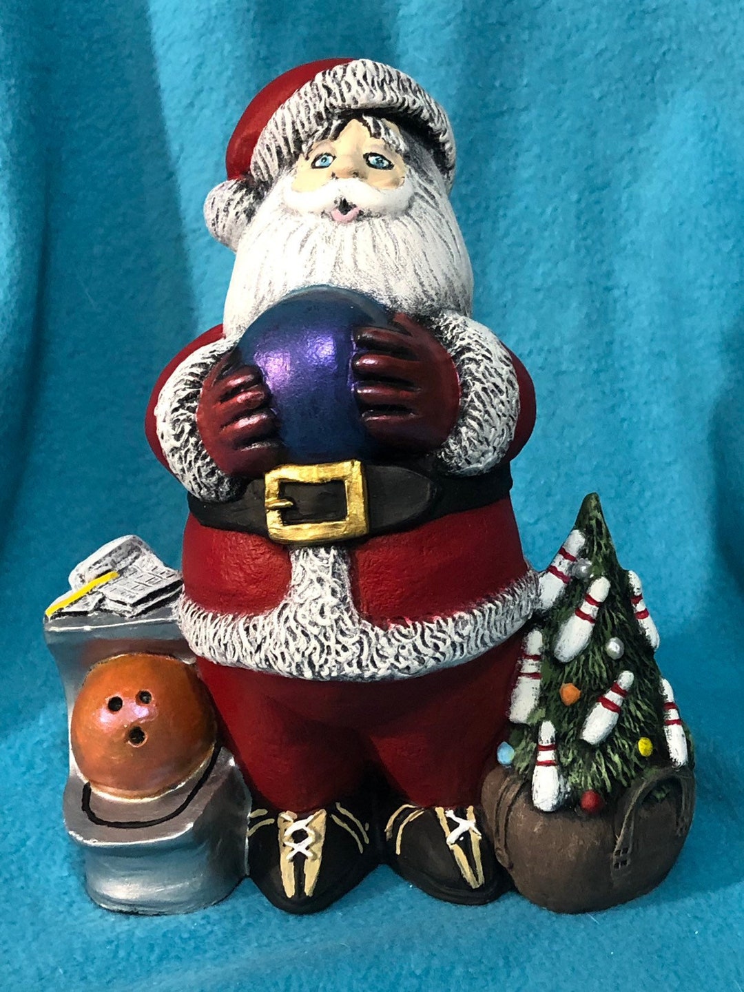 Bowling Santa One of a Kind Painting - Etsy