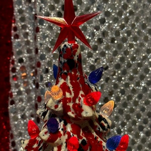 Memorial Day Ornament Tree - Ceramic Art Decor - Holiday Home Decor ...