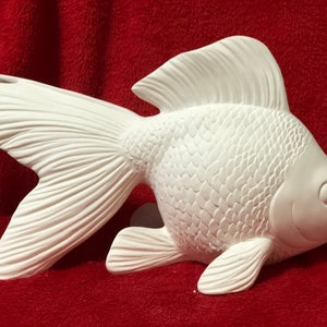 Handmade Ceramic Bisque Goldfish Sculpture: DIY Art Decor (8x13) - Etsy