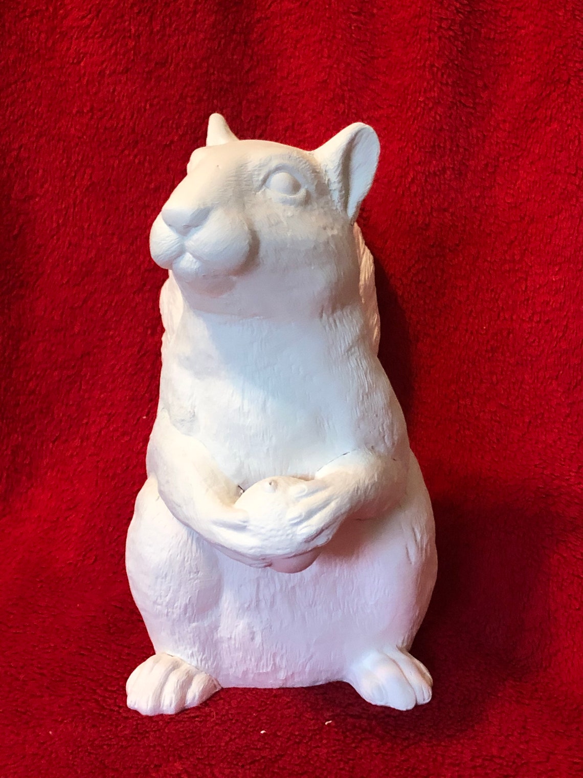 Ceramic Squirrel With Acorn in Bisque Ready to Paint - Etsy