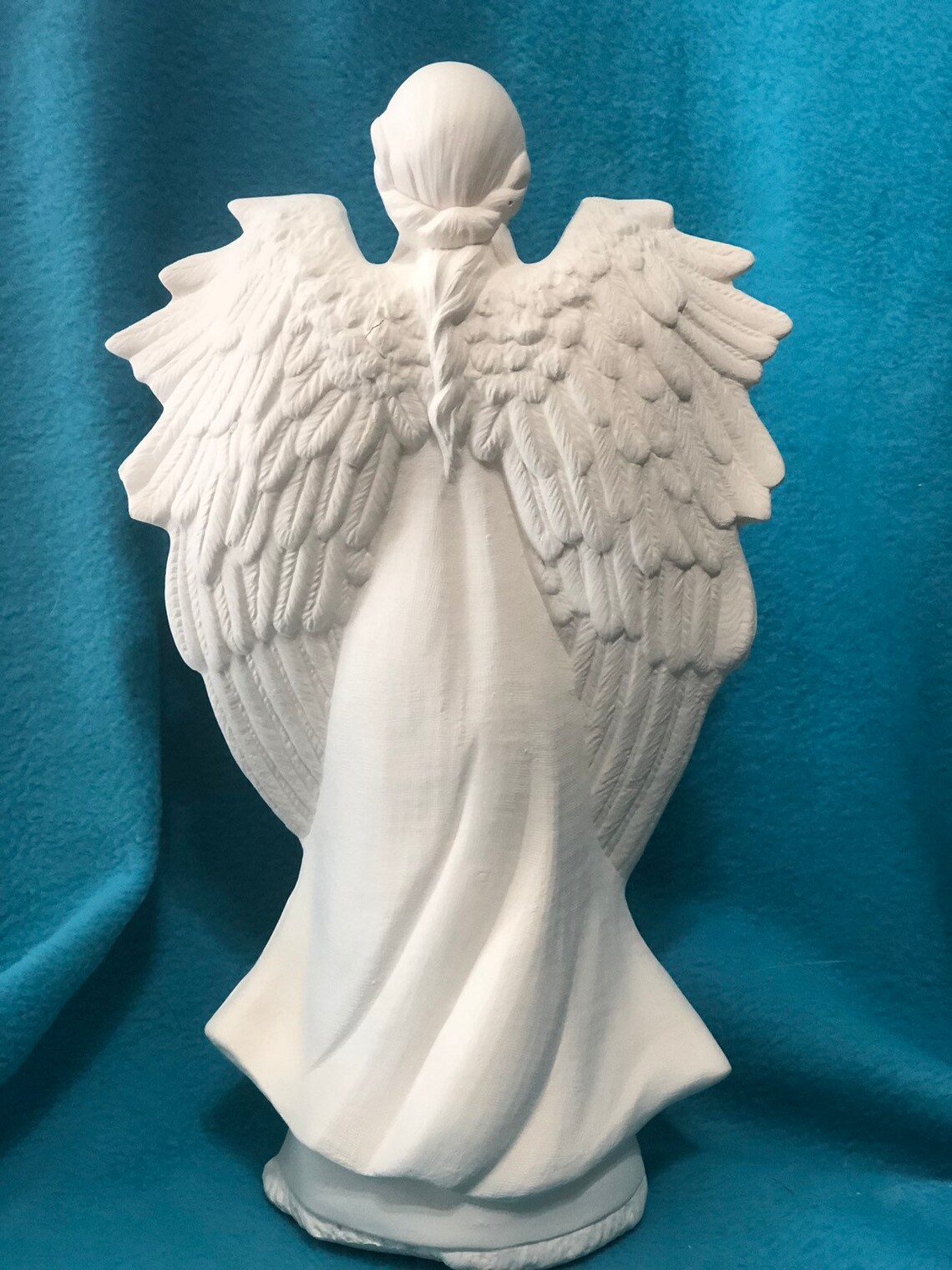 Angel With Nativity Scene in Ceramic Bisque | Etsy