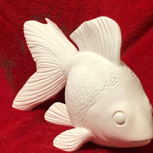 Handmade Ceramic Bisque Goldfish Sculpture: DIY Art Decor (8x13) - Etsy