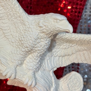 Handmade Ceramic Bisque Eagle Sculpture - Collectible Eagle Figurine ...