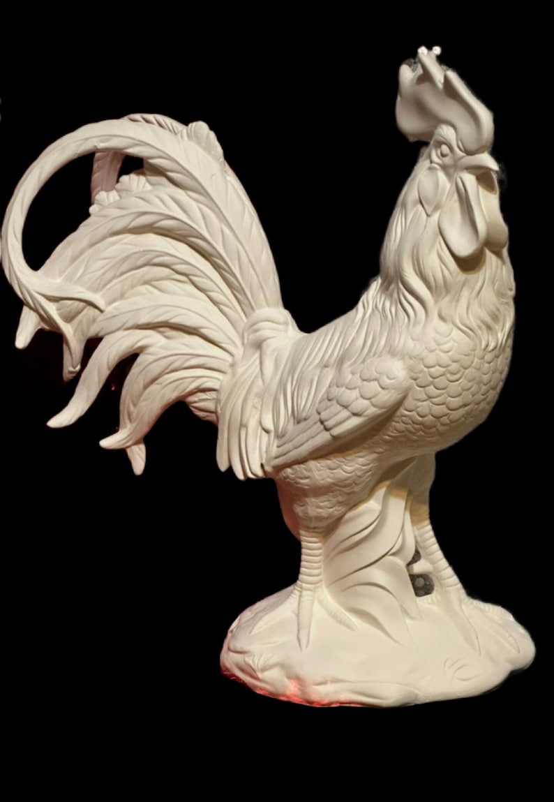 Handmade Ceramic Bisque Rooster: DIY Craft Kit, Ready-to-paint Decor ...