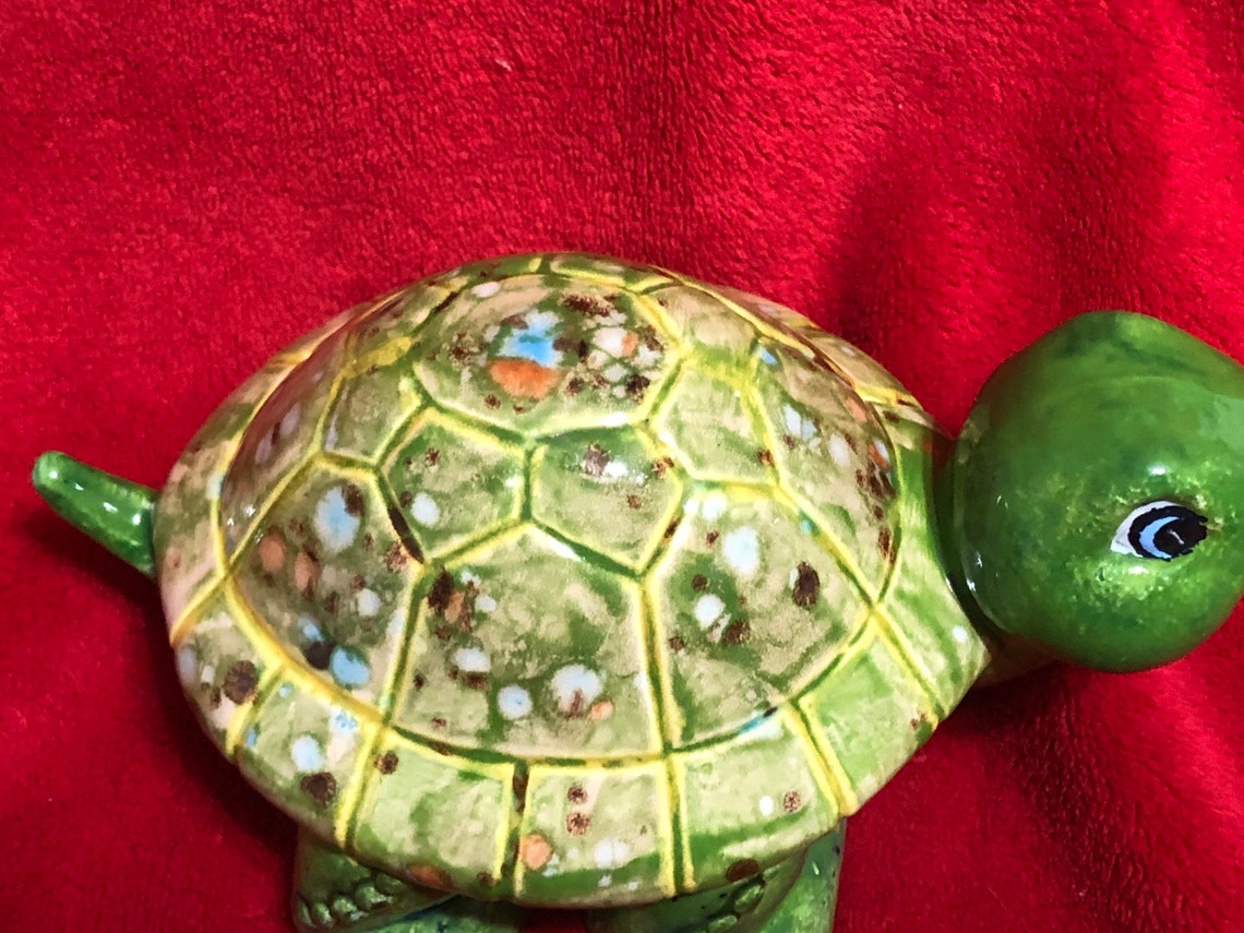 One of a Kind Glazed Ceramic Turtle - Etsy