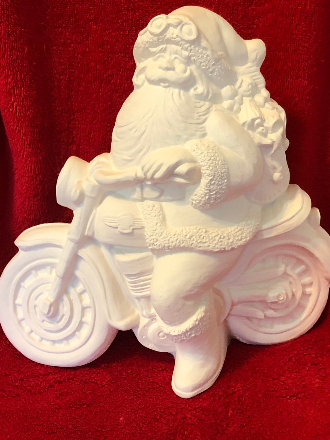 Ready to Paint Diy Ceramic Bisque Motorcycle Santa by Jmdceramicsart - Etsy