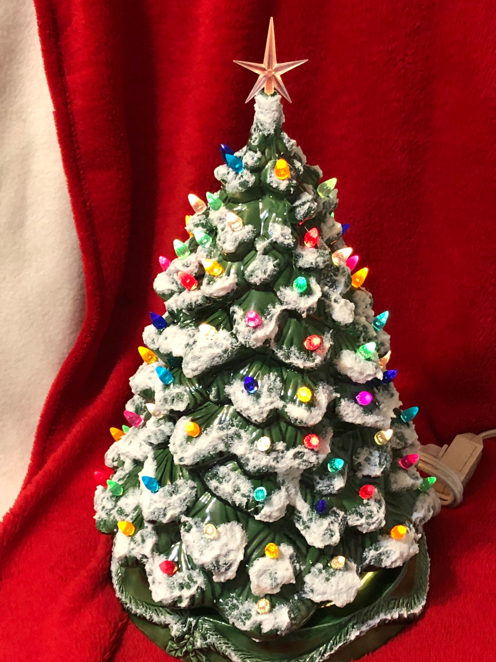 Cramer Molds Green Glazed Christmas Tree With Snow Multicolor - Etsy