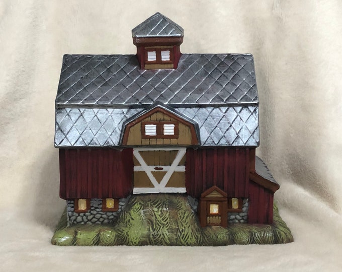 Dry Brushed Ceramic Red Barn Using Mayco Softee Stains - Etsy