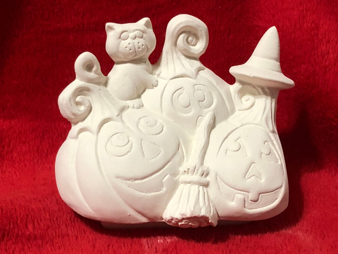 Clay Magic Jack O'lanterns Lid in Ceramic Bisque Ready to Paint by ...
