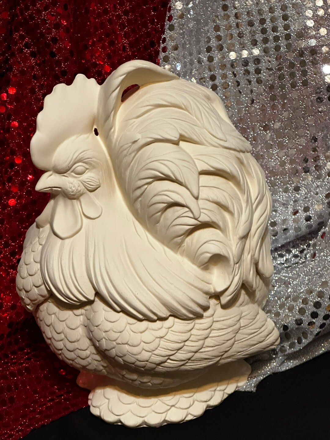Rare Atlantic Molds Rooster Cookie Jar in Ceramic Bisque Ready to Paint ...