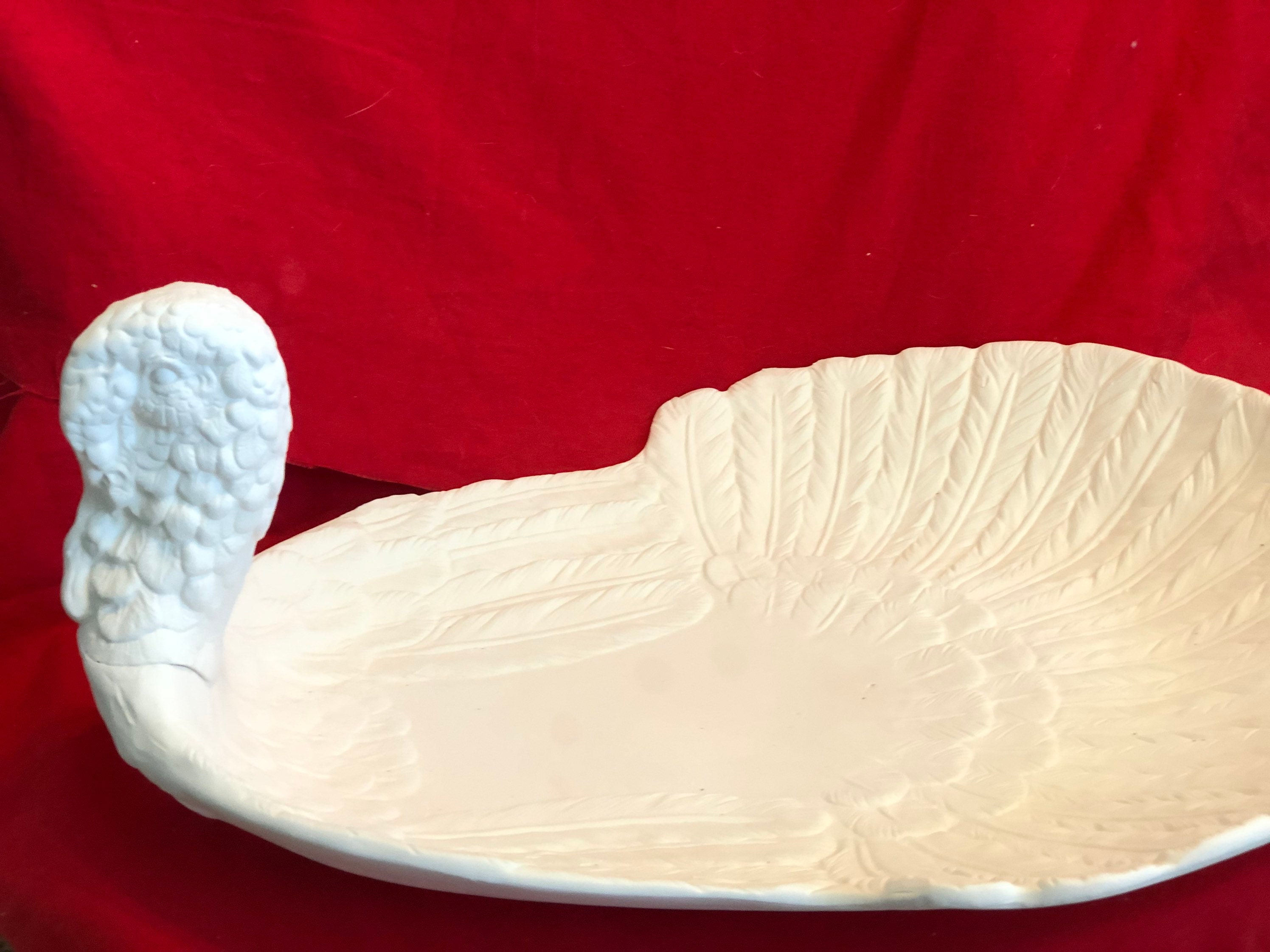Scioto Molds Ceramic Turkey Platter in Bisque Ready to Paint | Etsy