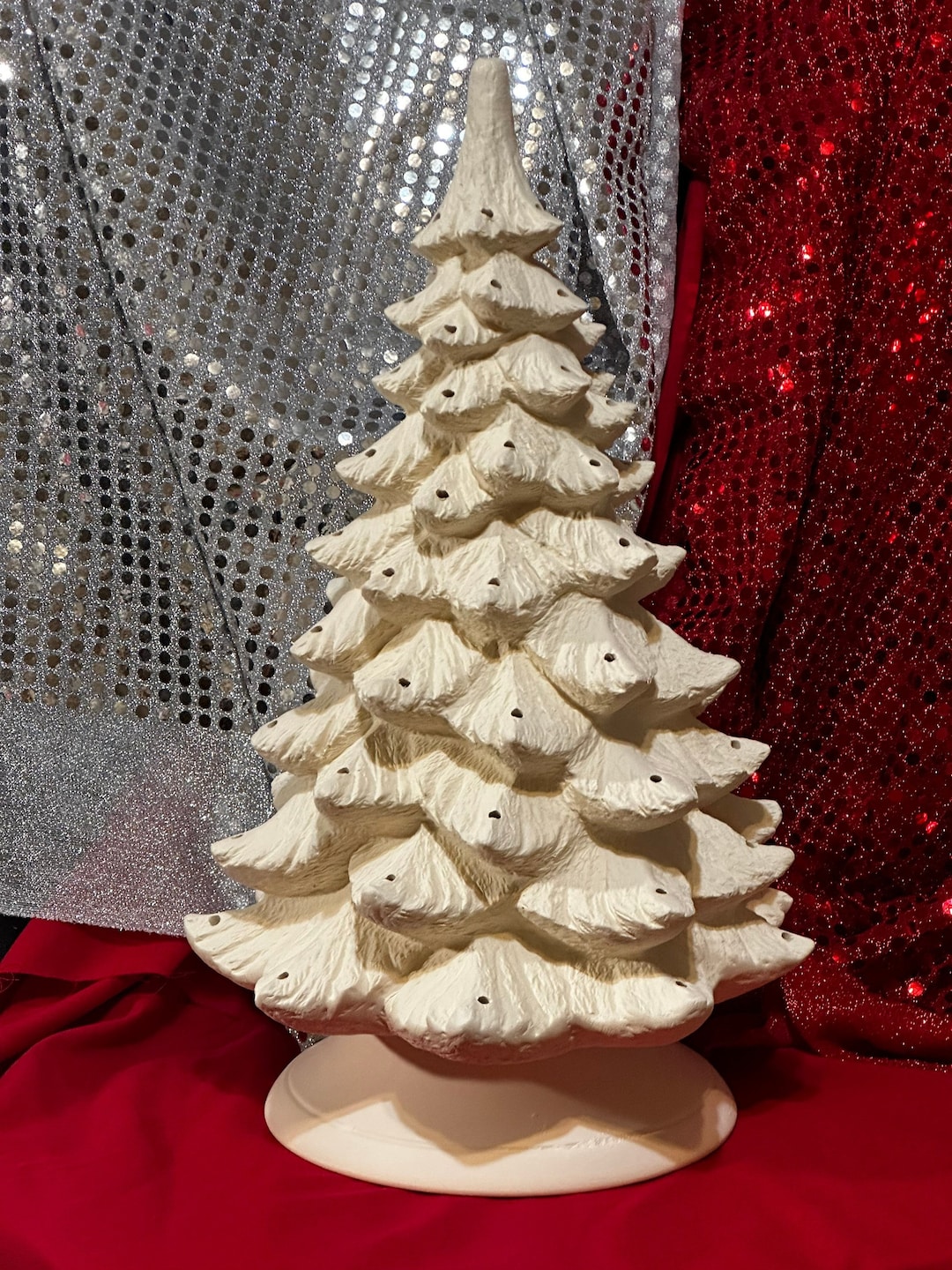 Handmade Ceramic Bisque Christmas Tree: Ready to Paint (17" X 10") - Etsy