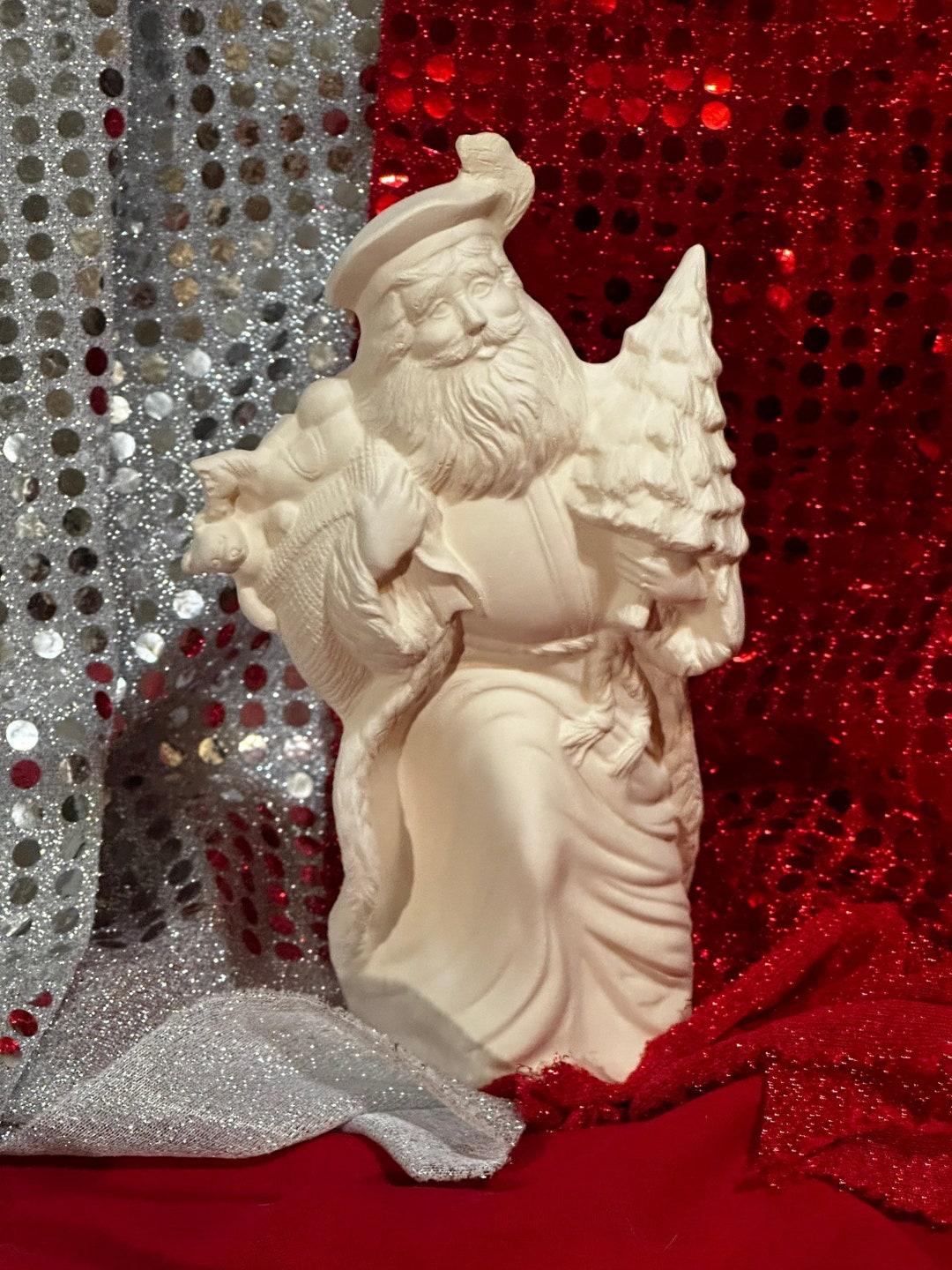 Rare Kimple German Santa Figurine: Handmade Ceramic Bisque, Ready to ...