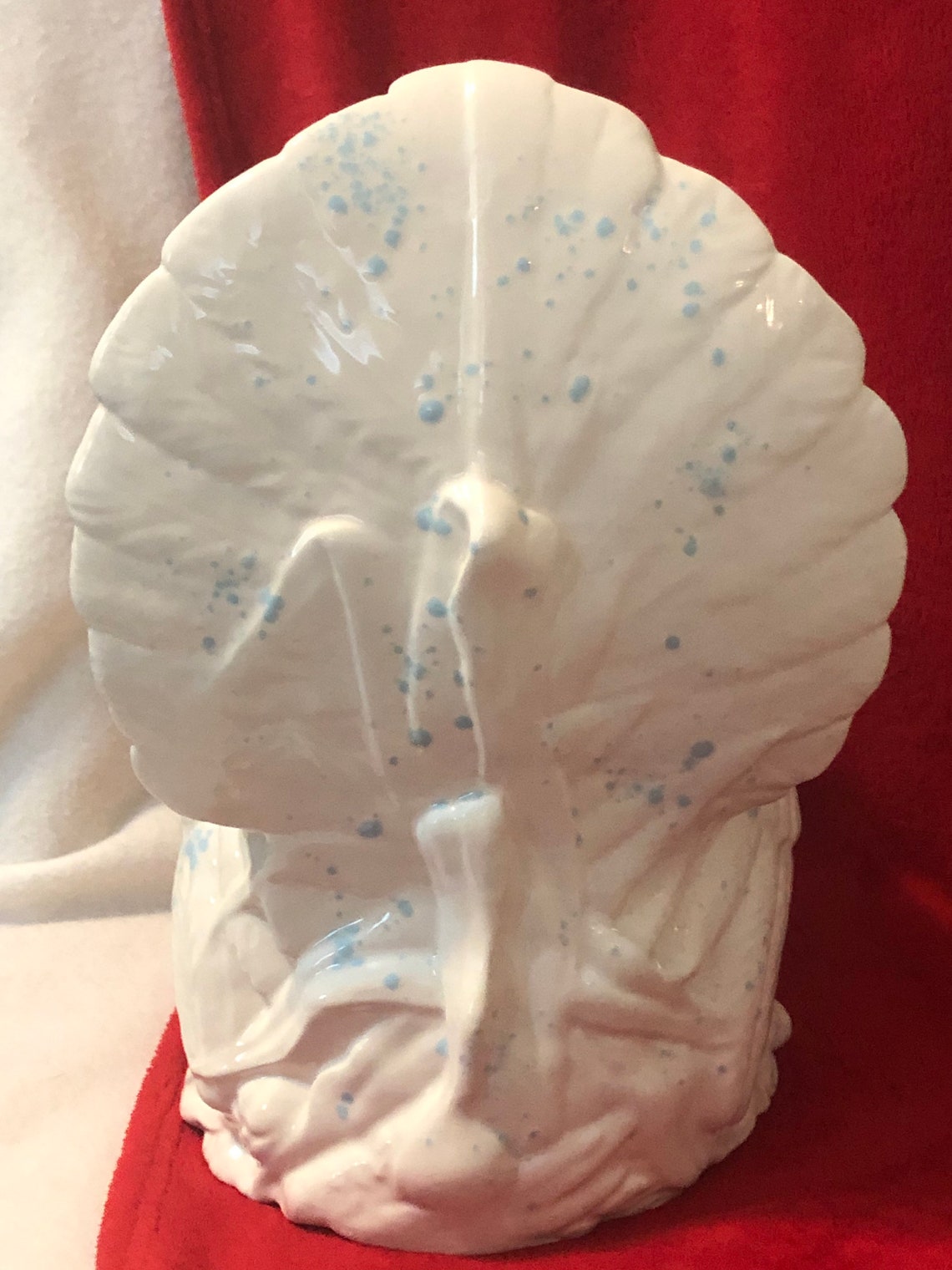 Milk Glass Glazed Ceramic Turkey With Light Blue Flecks - Etsy