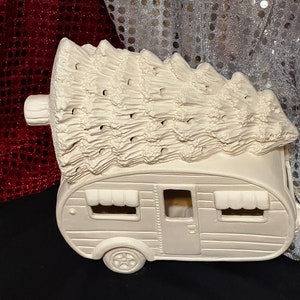 DIY Ceramic Bisque Camper With Tree: Ready to Paint Xmas Decor - Etsy