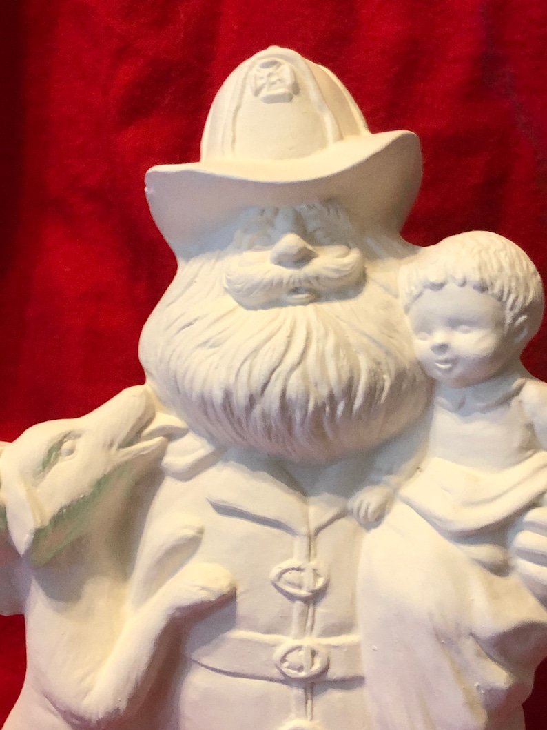 Fireman Santa Ceramic Bisque Ready to Paint | Etsy