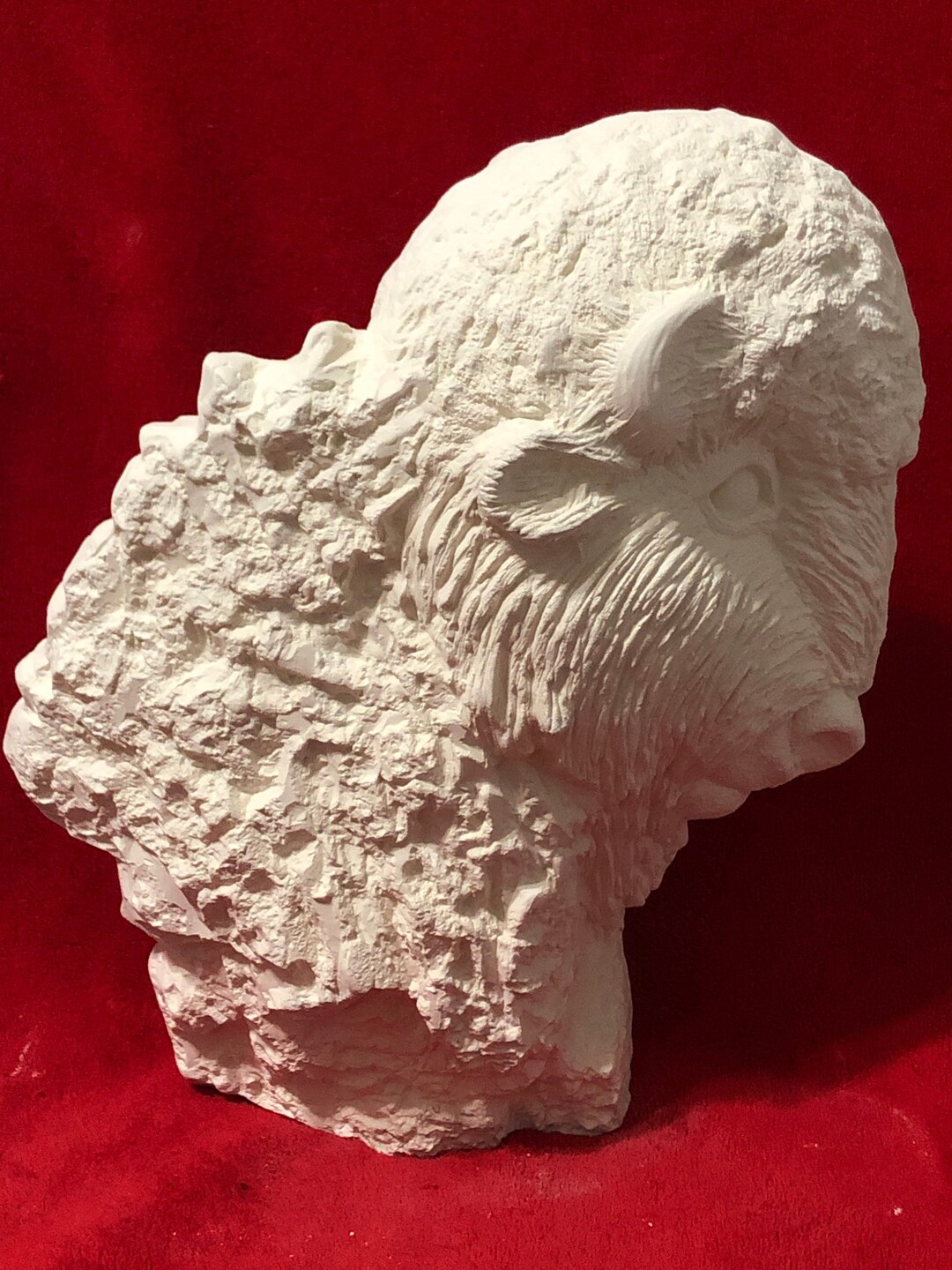 Handmade Ceramic Bisque Buffalo Sculpture - Collectible Buffalo ...