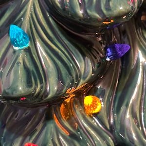 Handcrafted Ceramic Christmas Tree With Star: Multicolor Bulbs, Festive ...
